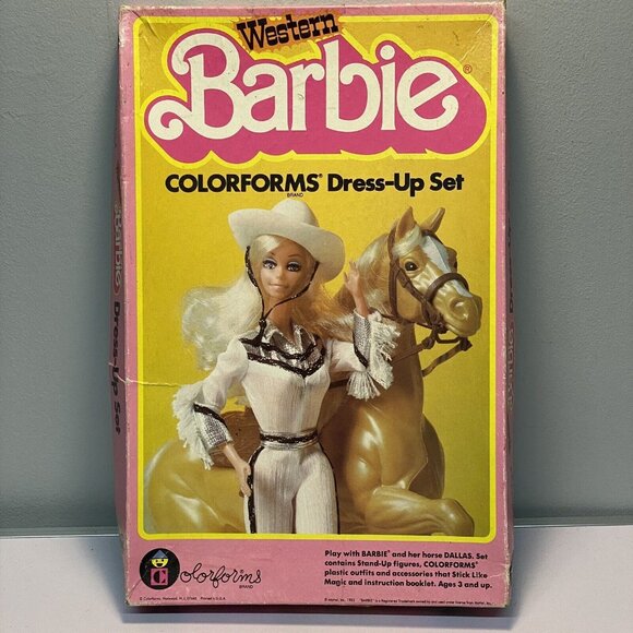 Colorforms | Toys | Vintage Western Barbie Colorforms Dress Up Play Set ...
